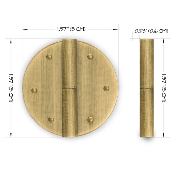 Round Circle Hinges 2" - Set of 2 – Hardware Philosophy